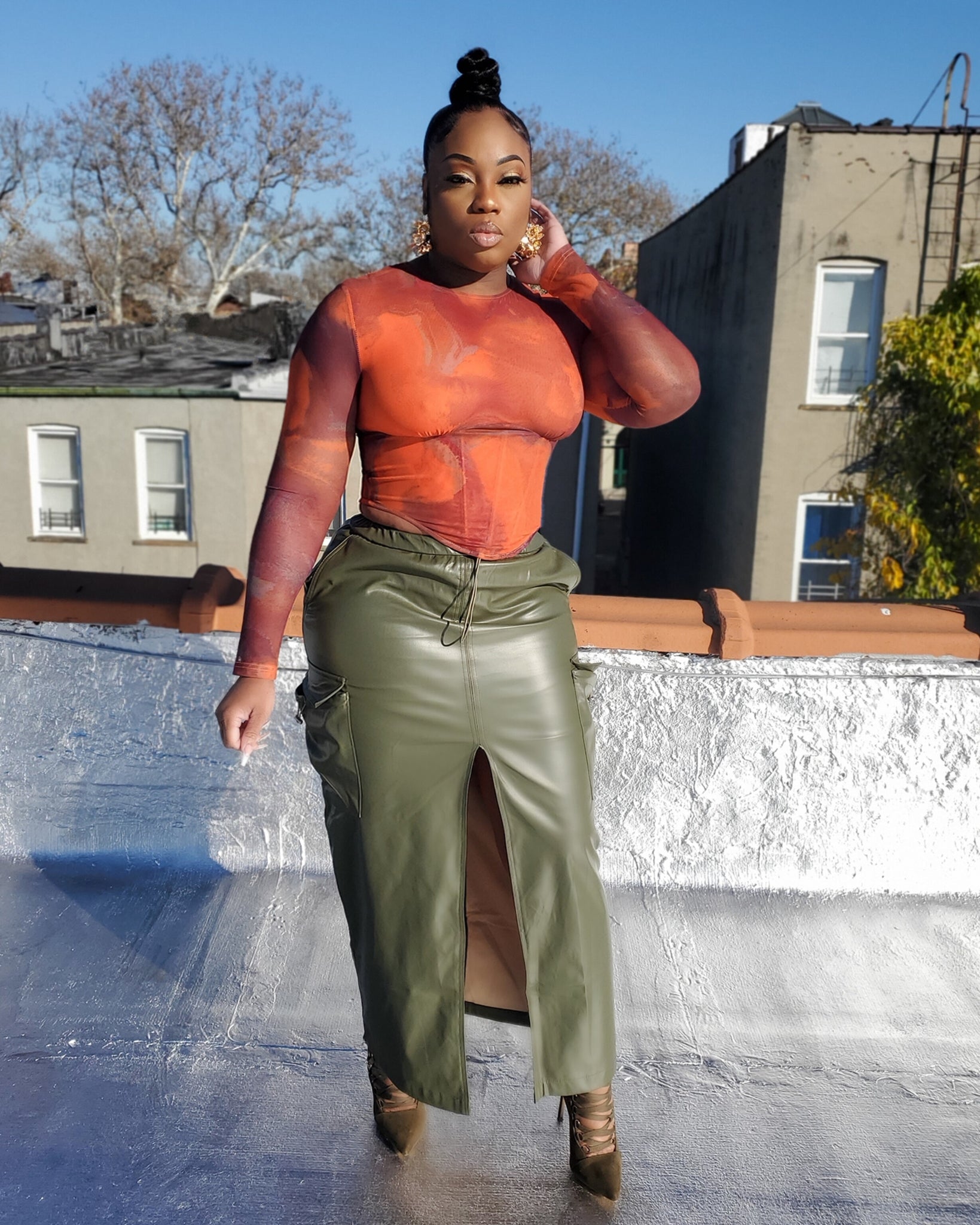 KAYLA FAUX LEATHER SKIRT – LadyTee Collection