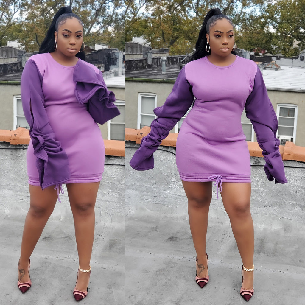 KEYLA COLORBLOCK DRESS (PURPLE) – LadyTee Collection