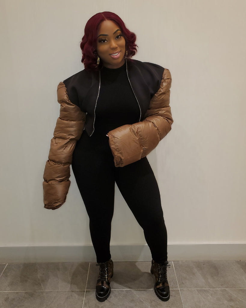 MYA PUFFER JACKET (BROWN) – LadyTee Collection