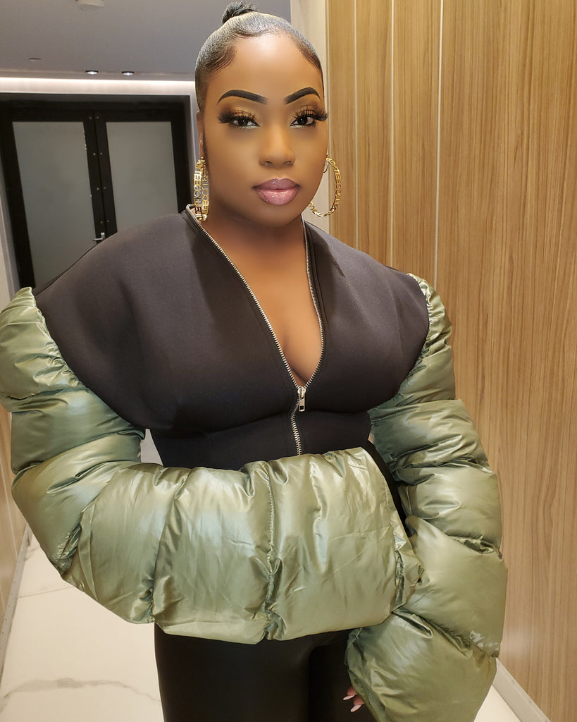 MYA PUFFER JACKET (OLIVE) – LadyTee Collection