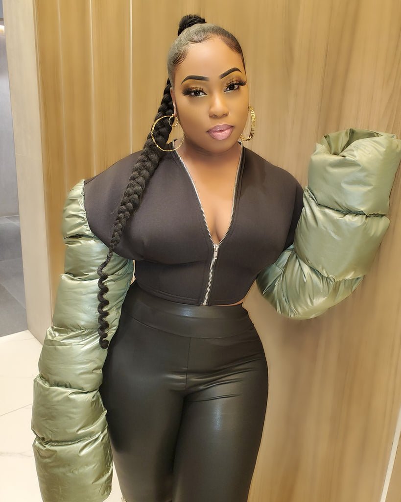 MYA PUFFER JACKET (OLIVE) – LadyTee Collection